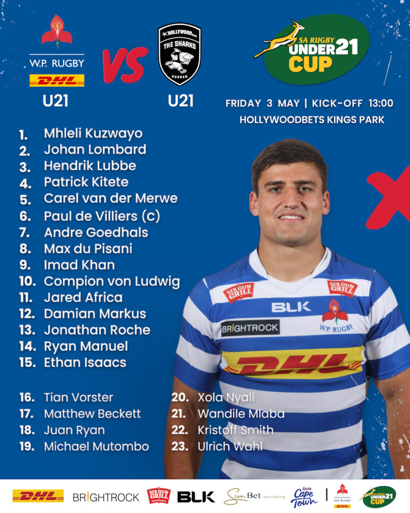 WP Rugby | De Villiers leads DHL WP U21